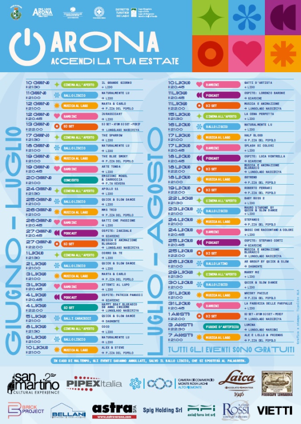 ARONA - ArONa. Accendi la tua estate | Distretto dei Laghi
