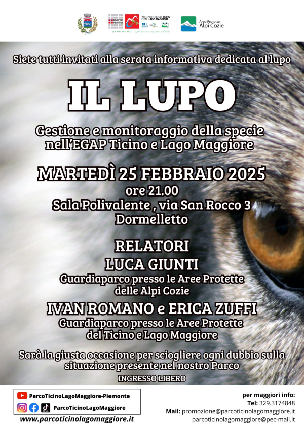 DORMELLETTO - “IL LUPO. Gestione e Monitoraggio della specie nelle aree ...