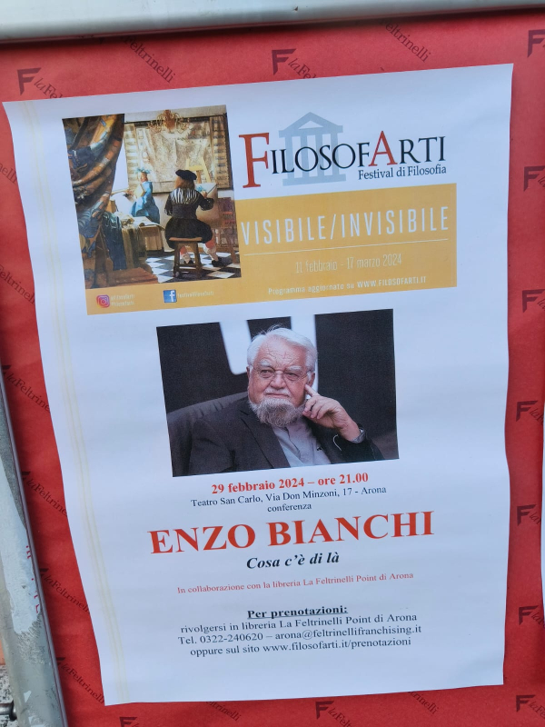 ARONA - Conferenza: Enzo Bianchi "Cosa c'è di là" | Distretto dei Laghi